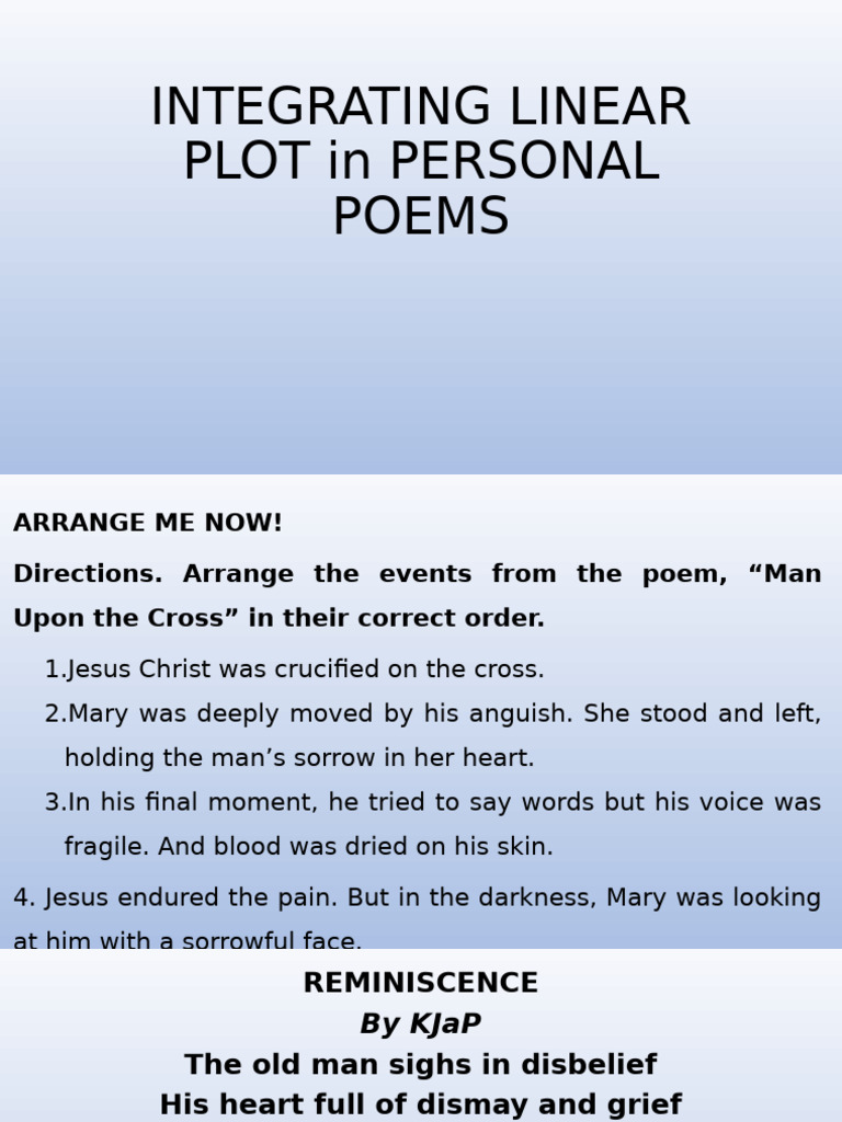 INTEGRATING LINEAR PLOT in PERSONAL POEMS | PDF
