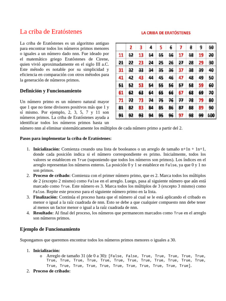 La Criba de Eratóstenes | PDF