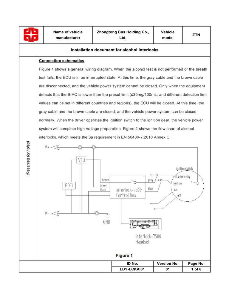 Installation Document For Alcohol interlocks-ZTN-1 | PDF