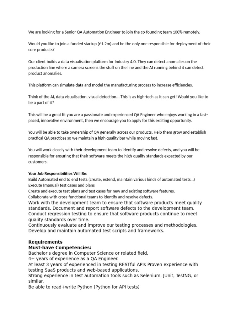 Qa Automation Engineer Pdf 