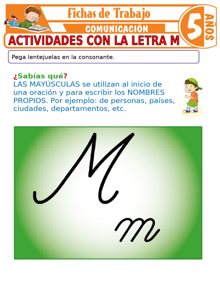 Letra M Cursiva 5 Años Tamborapa | PDF