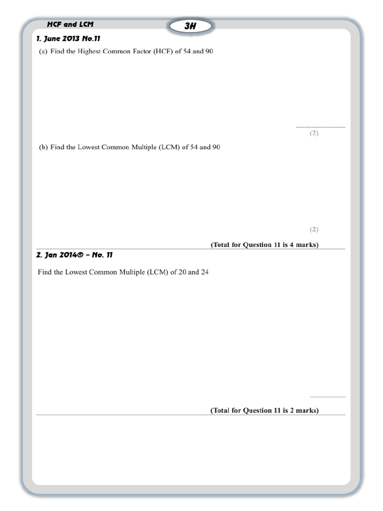 2 - HCF and LCM | PDF