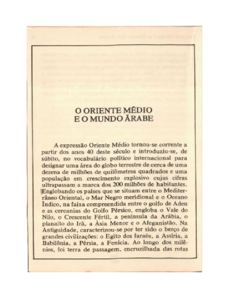 O Oriente Médio e o Mundo Árabe | PDF