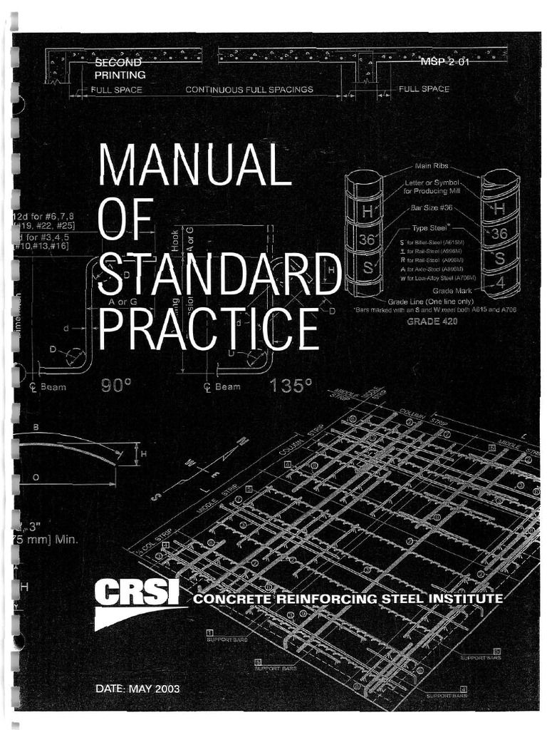 Crsi Manual of Standard Practice 27th Edition | PDF