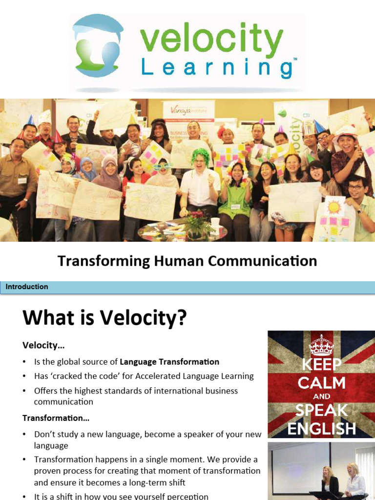Velocity Learning Transforming Human Com | PDF