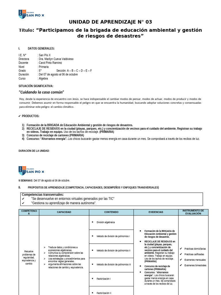 5to Alg - Unidad III | PDF