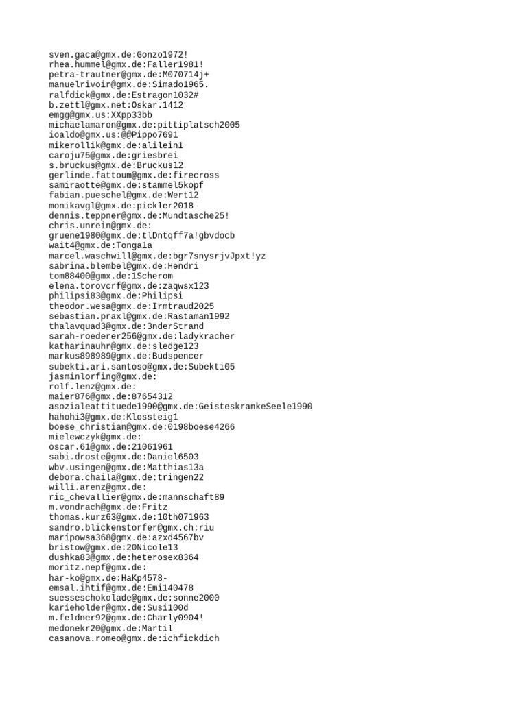 500x GMX - Com Combo Mail Access | PDF