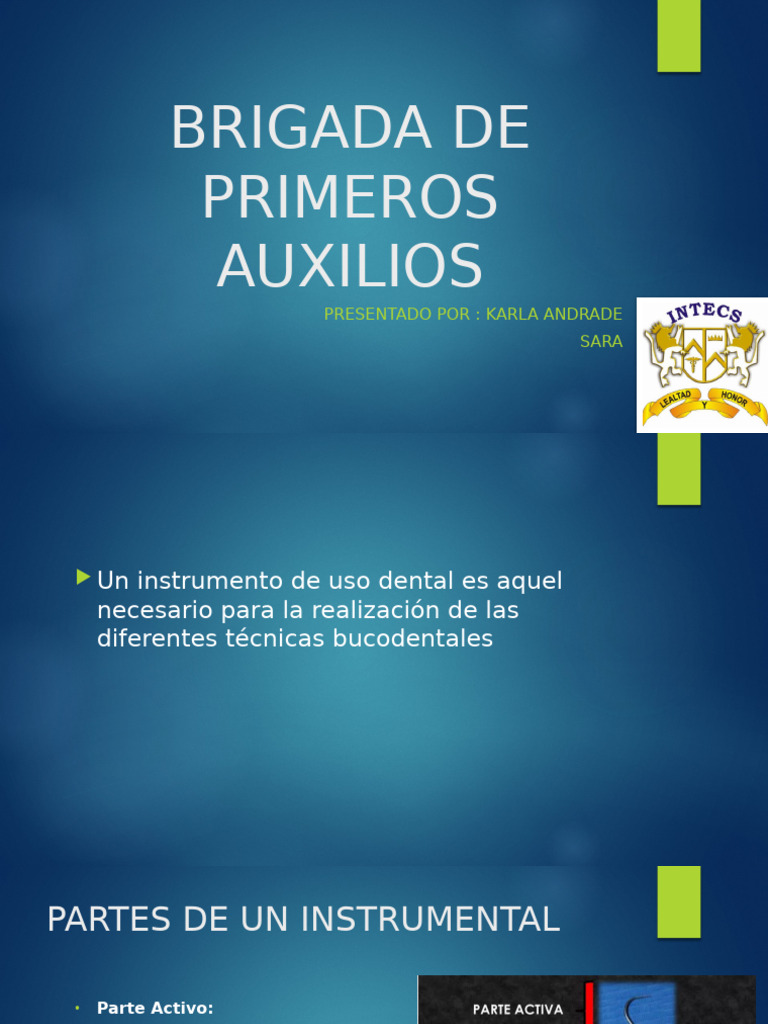 Brigada de Primeros Auxilios: Presentado Por: Karla Andrade Sara | PDF