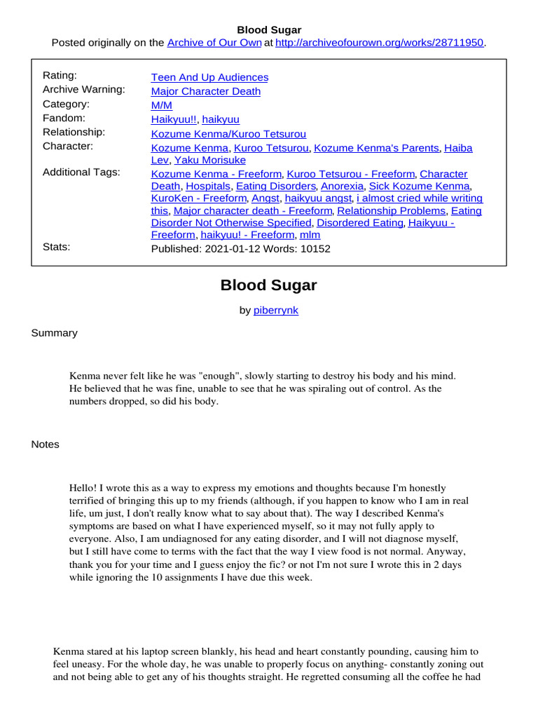 Blood Sugar | PDF
