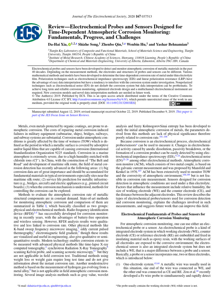 Review-Electrochemical Probes and Sensors Designed | PDF