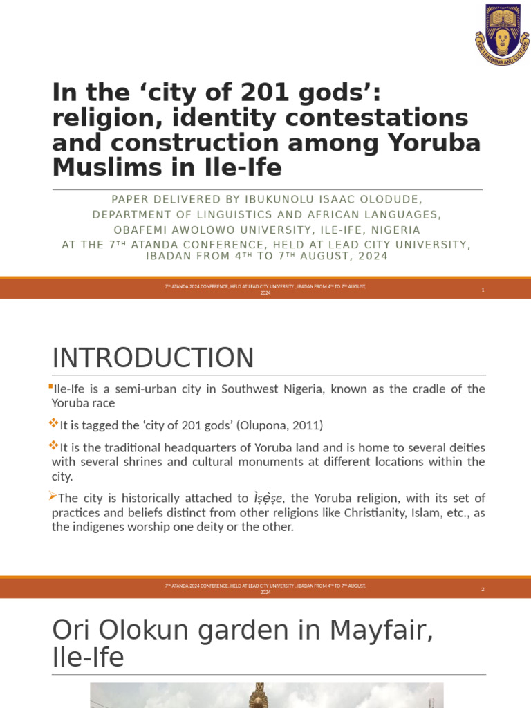 IBUKUNOLU OLODUDE - 7th Atanda Conference - Lead City Uni - 2024 | PDF