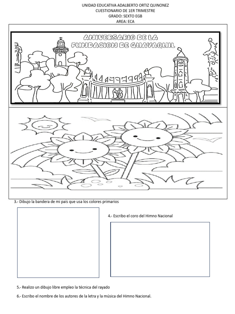 Cuest de 1er Trimestre 6to Egb. A | PDF