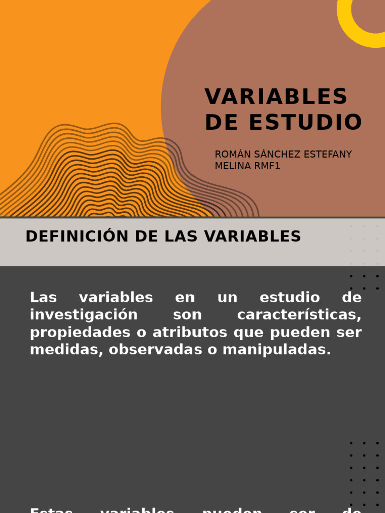 Variables de Estudio | PDF