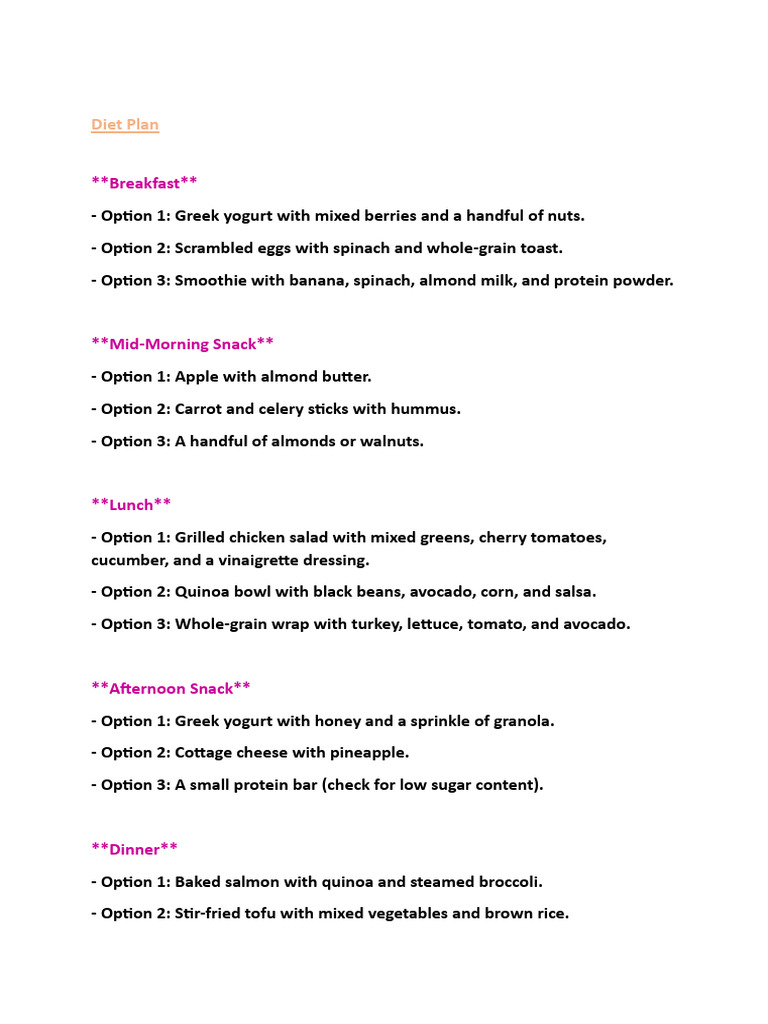 Diet Plan | PDF