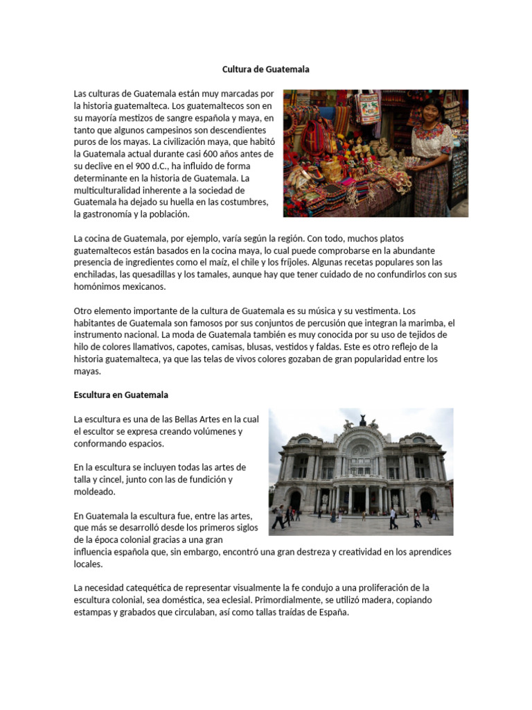 Cultura de Guatemala | PDF
