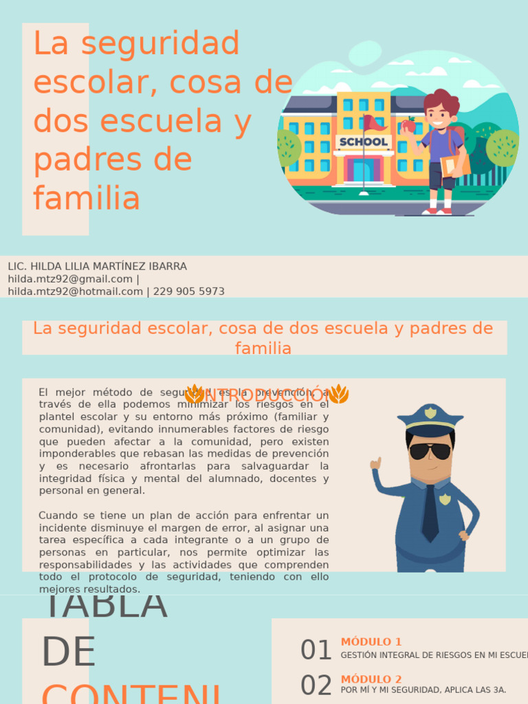 La Seguridad Escolar, Cosa de Dos - Escuela y Padres de Familia | PDF ...