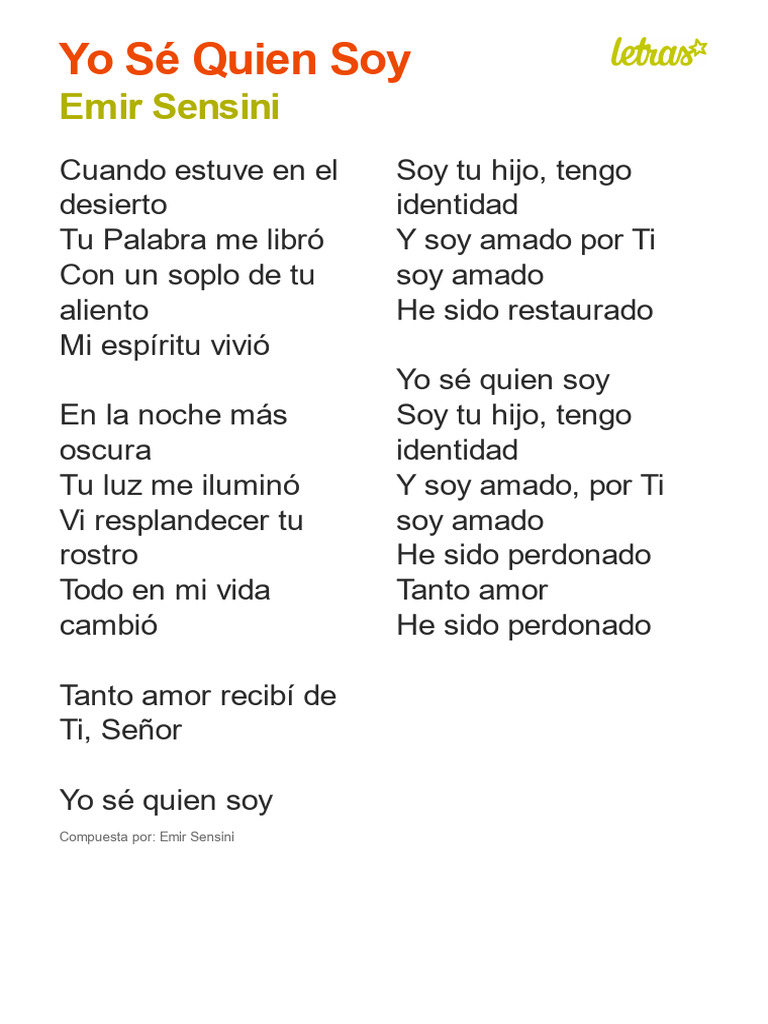 YO SÉ QUIEN SOY - Emir Sensini (Impresión) | PDF