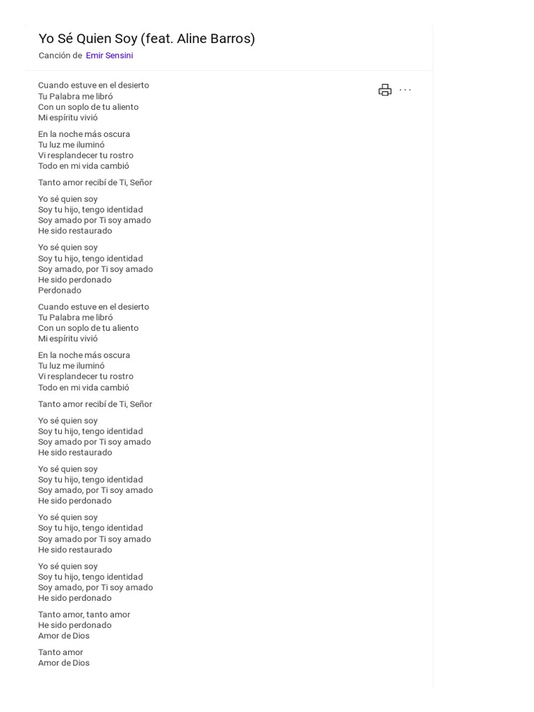 Yo Se Quien Soy Letra - Búsqueda | PDF | Artes del lenguaje y disciplina