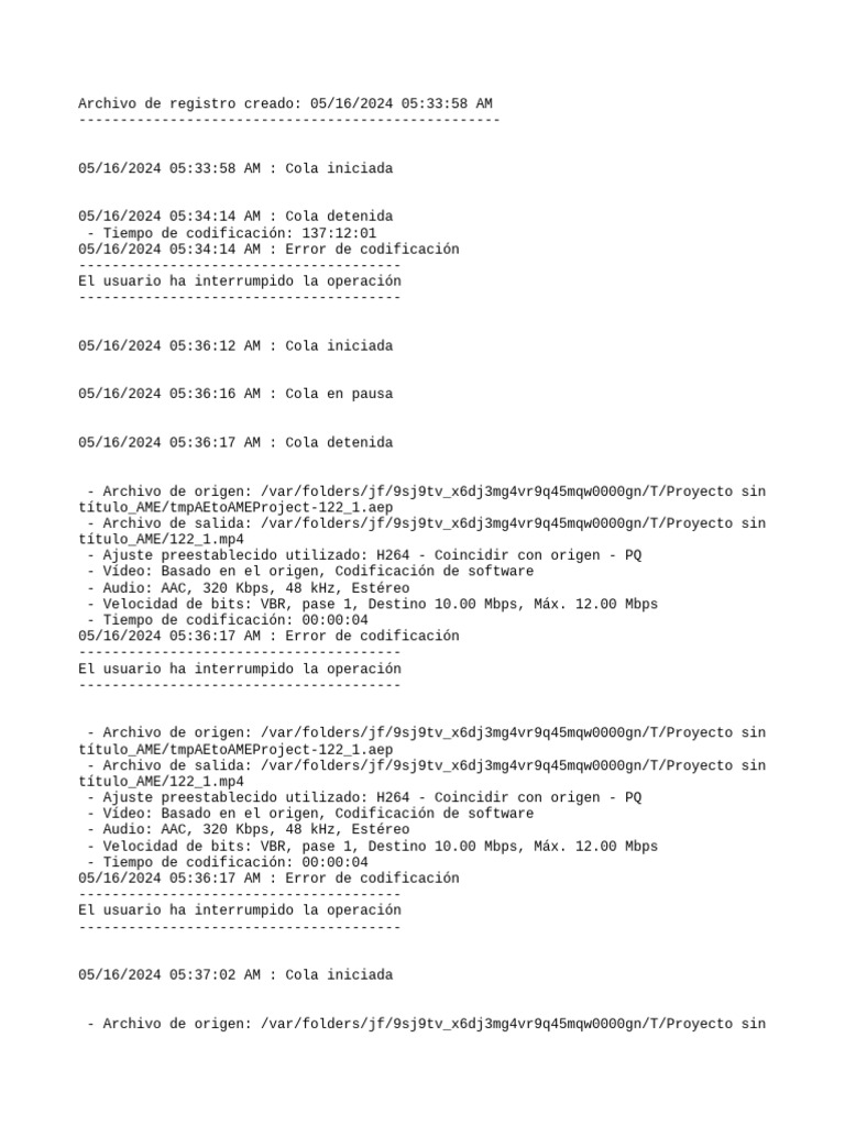 AMEEncoding Log | PDF