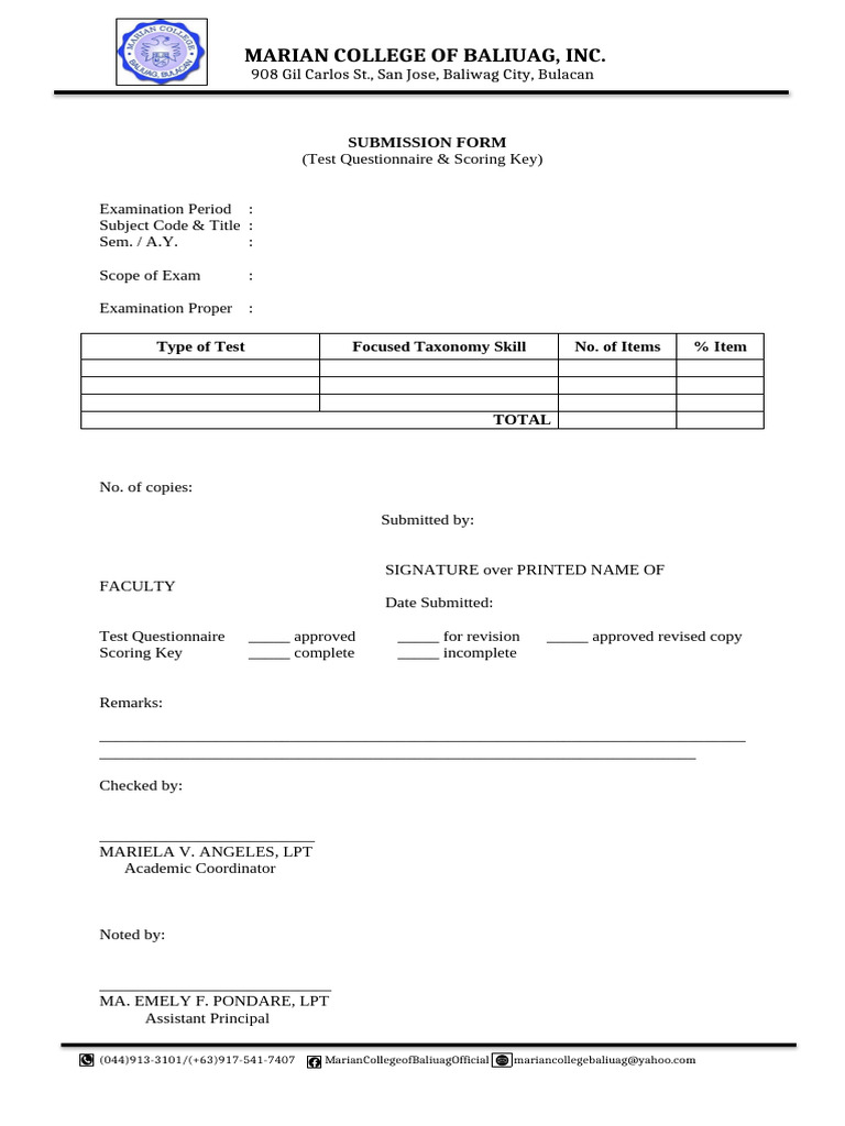 Shs Test Questionnaire | PDF