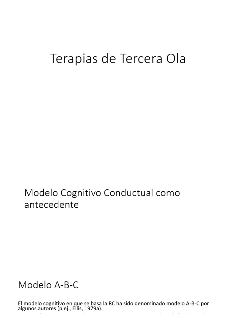 Terapias de Tercera Ola | PDF