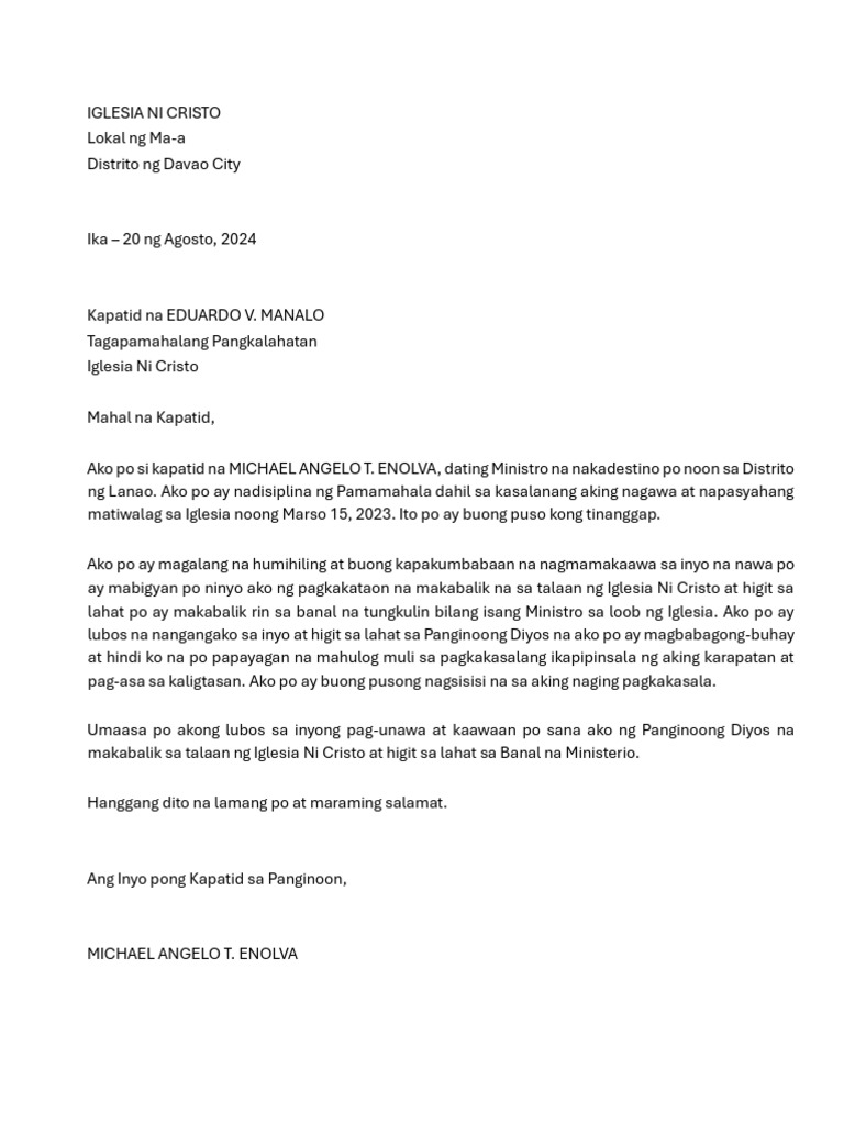 Sulat 031224 New | PDF