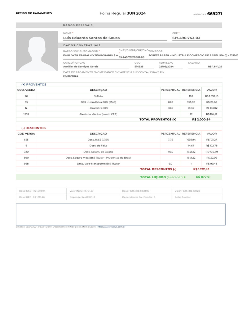 Holerite JUN 2024 | PDF