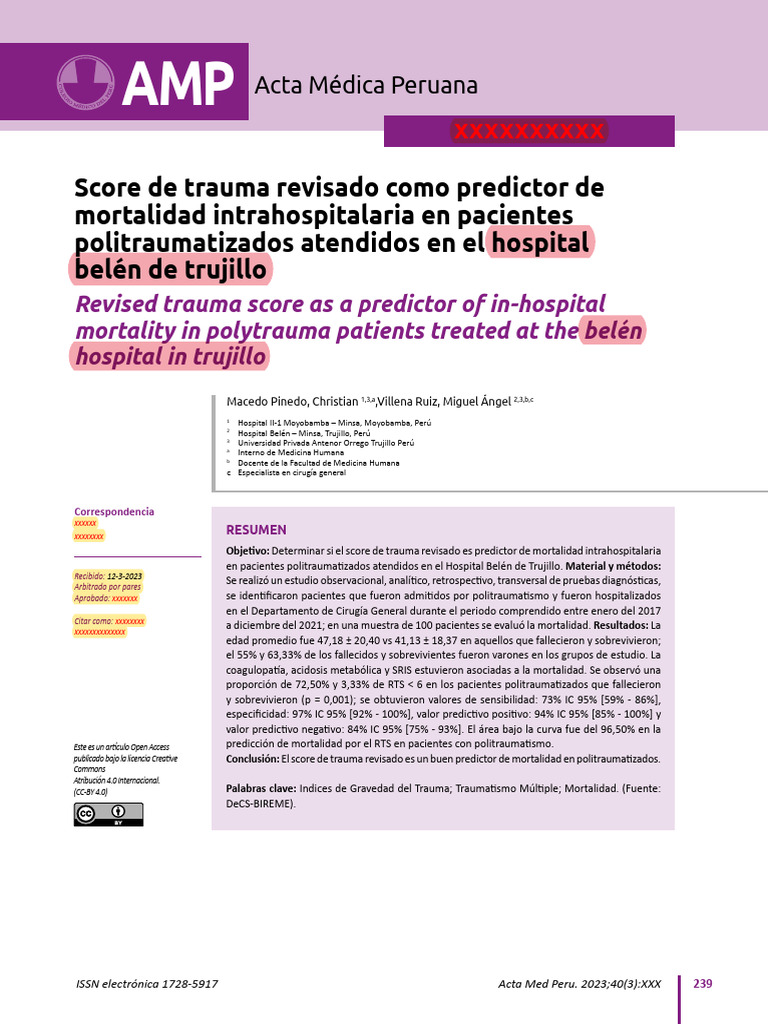 01 02 - 12 - 23 XX Score de Trauma - REVfv | PDF