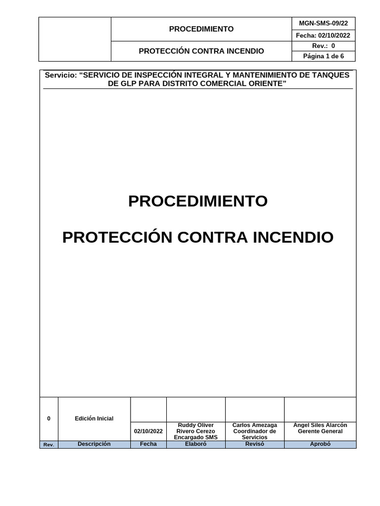 Protección Contra Incendio Rev.A | PDF | Incendios | Combustión