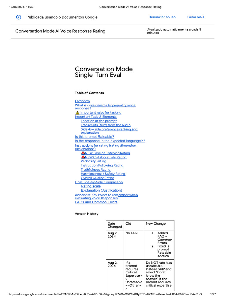 Conversation Mode AI Voice Response Rating | PDF