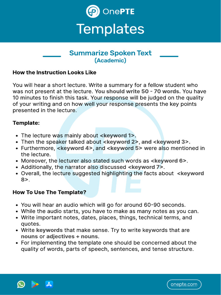 Pte Academic Sst Template V1 2 Onepte Pdf