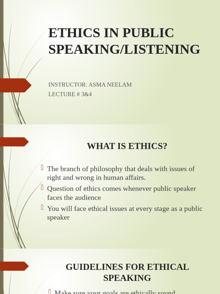 3 & 4 Ethics and Listening | PDF