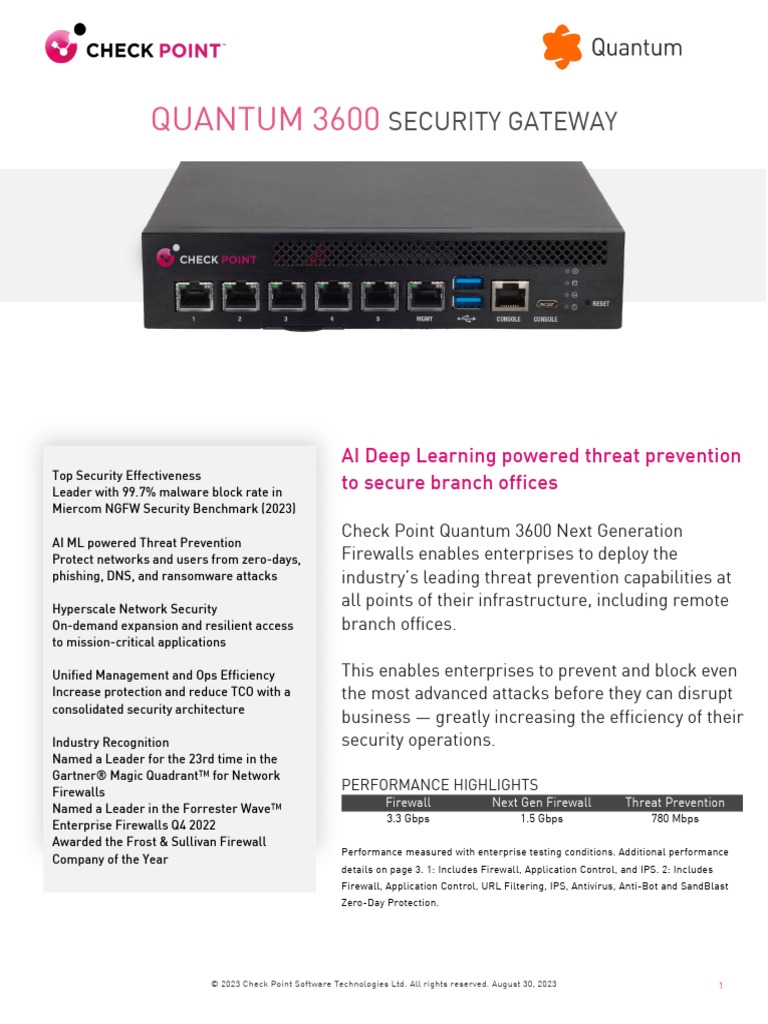 3600 Security Gateway Datasheet - Cleaned | PDF | Internet Of Things | Firewall (Computing)