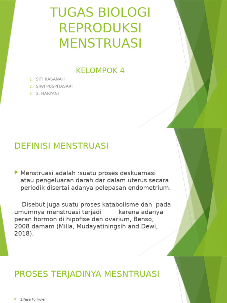Tugas Biologi Reproduksi Menstruasi | PDF