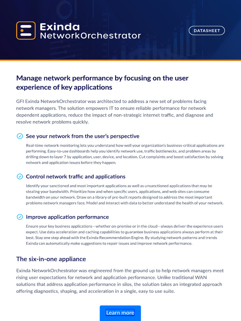 GFI Exinda Network Orchestrator - Datasheet | PDF