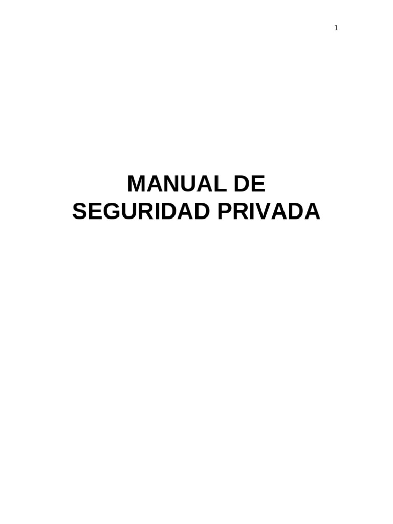 Manual de Seguridad Privada | PDF Manual de Seguridad Privada | PDF