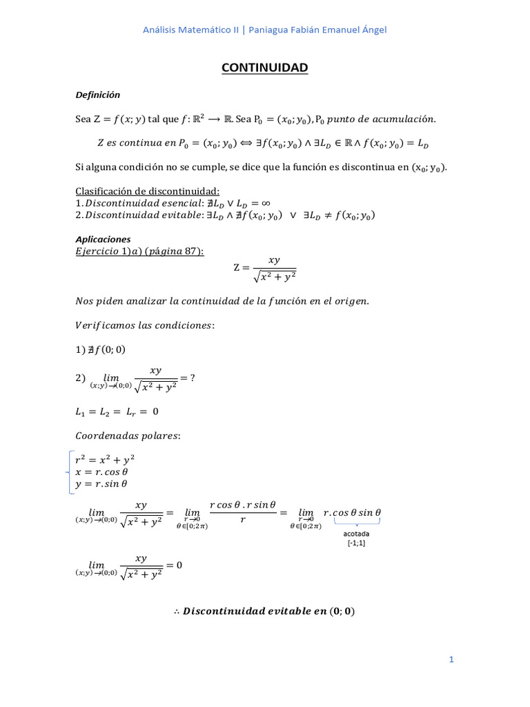 Continuidad Ejemplos | PDF