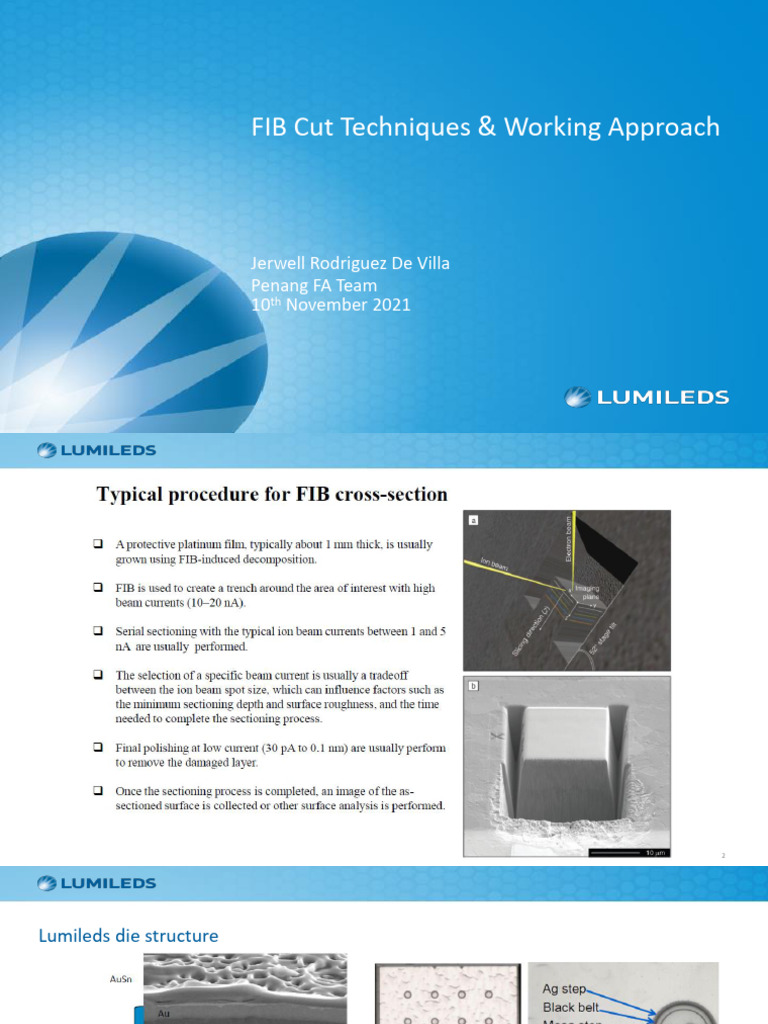 FIB Cut Techniques for Failure Analysis | PDF | Scanning Electron ...