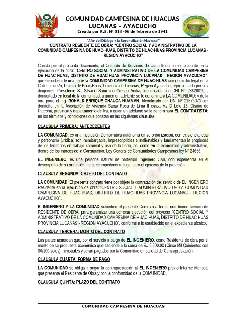 Residente Local Comunal | PDF