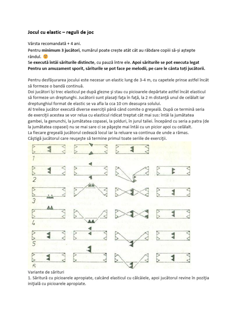 Jocul Cu Elastic - Descarca Aici Reguli de Joc | PDF