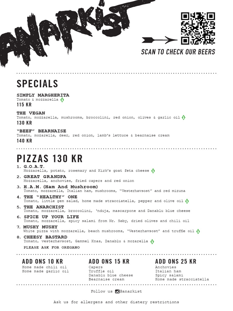 2403 Anarkist Menukort A4 UK 02 | PDF