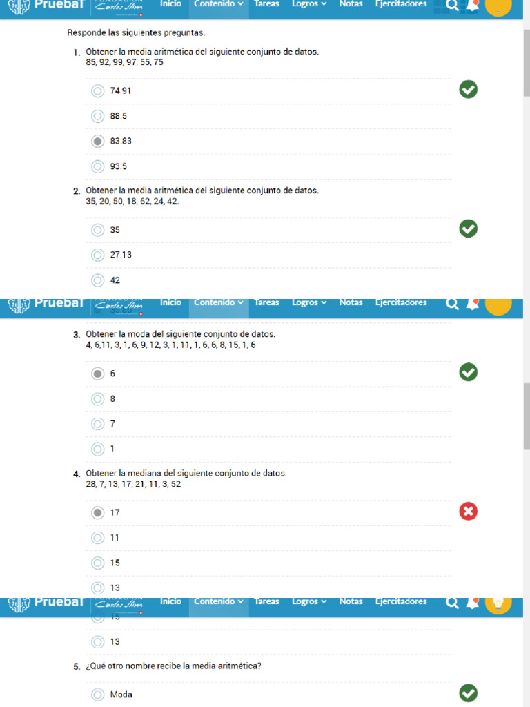 Mate Parte de Estadistica | PDF