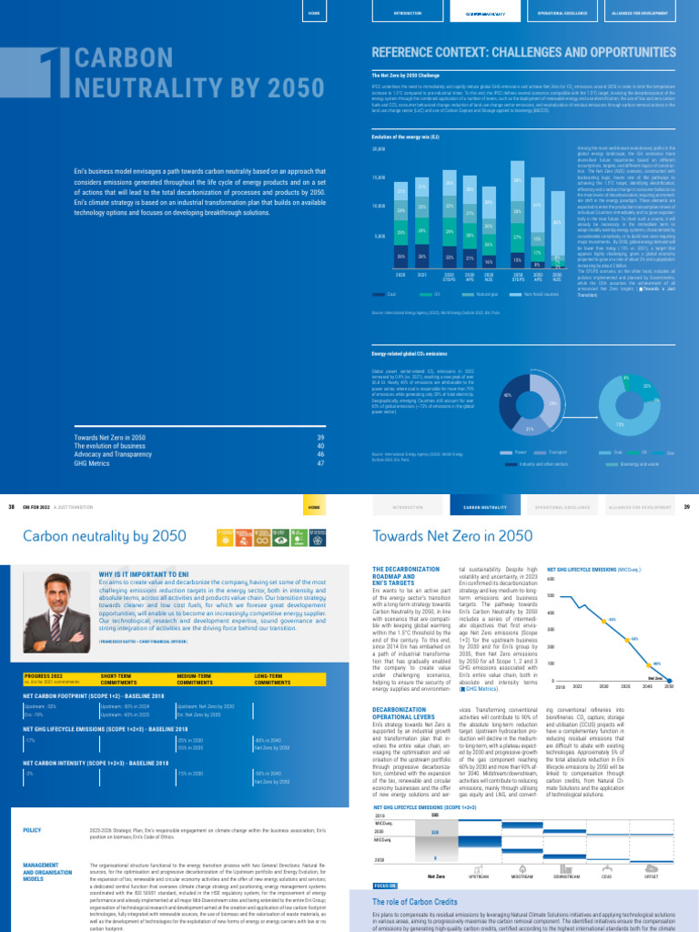Energy Transition for Eni's Net Zero | PDF | Climate Change Mitigation ...