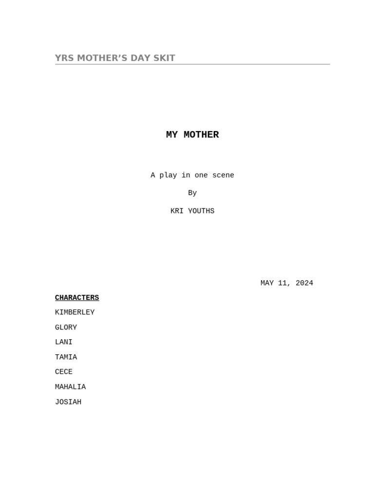 Yrs Skit Script | PDF