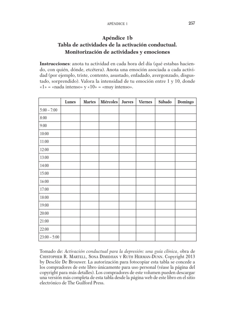 Activacion - Conductual Formatos | PDF