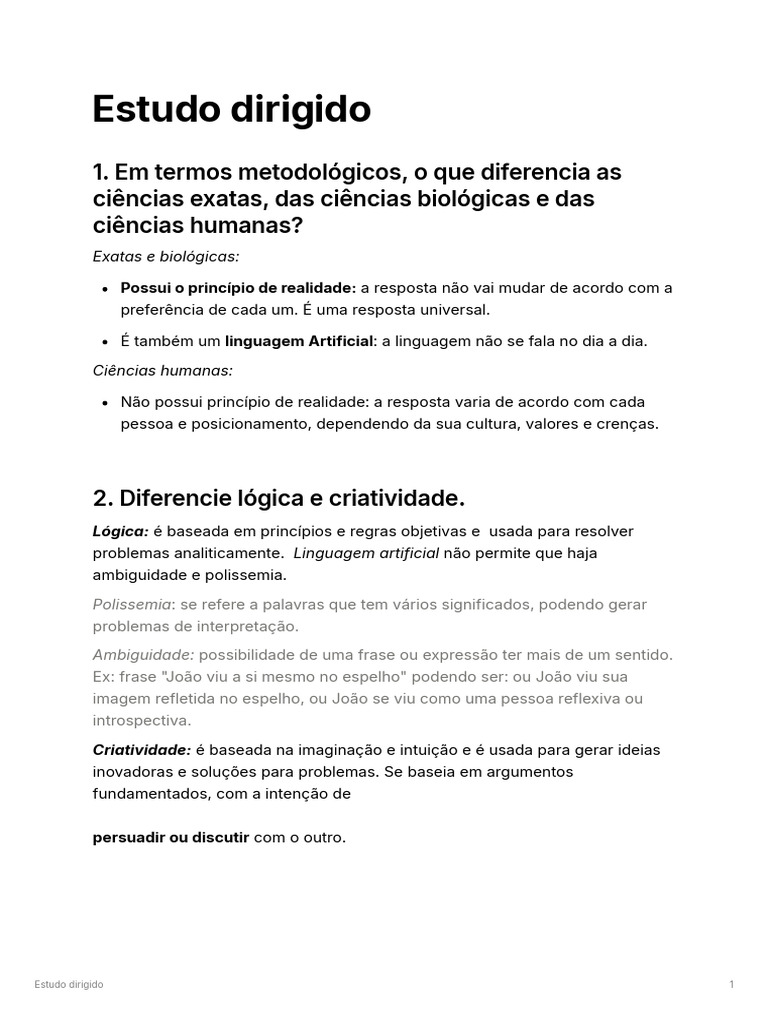 Estudo Dirigido | PDF
