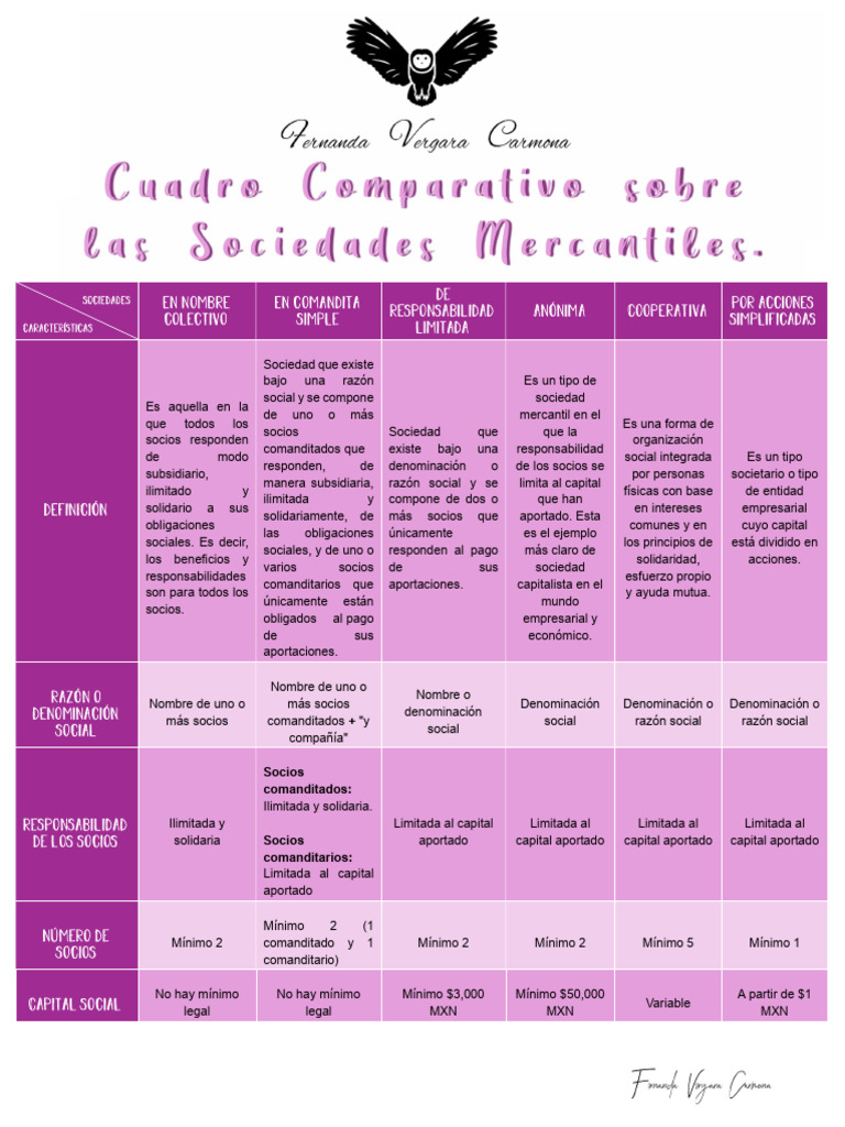 Cuadro Comparativo de Las Sociedades | PDF