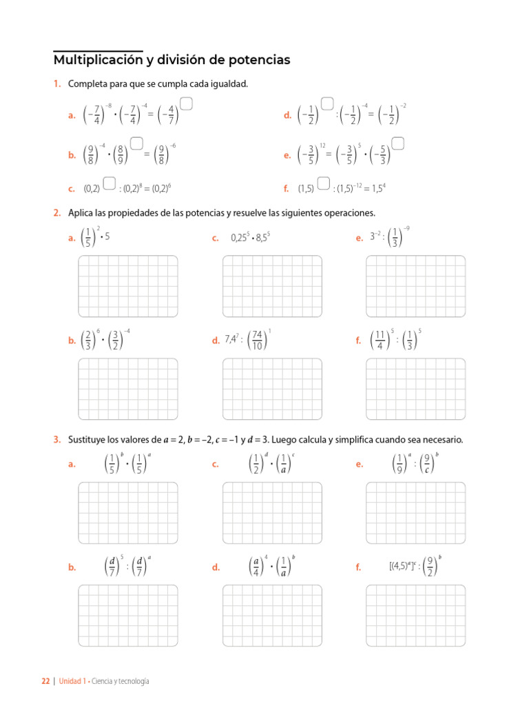 02 - Multiplicación y División de Potencias | PDF