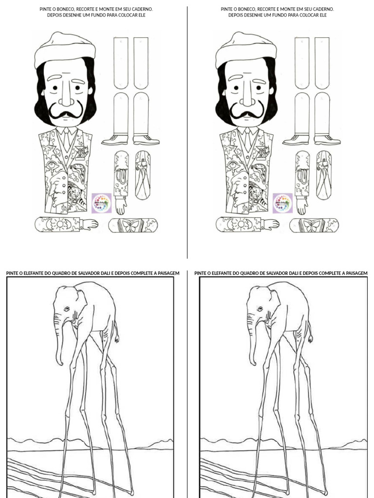 16º Atividade - Paper Doll - Salvador Dalí | PDF | Hogar, jardinería y ...
