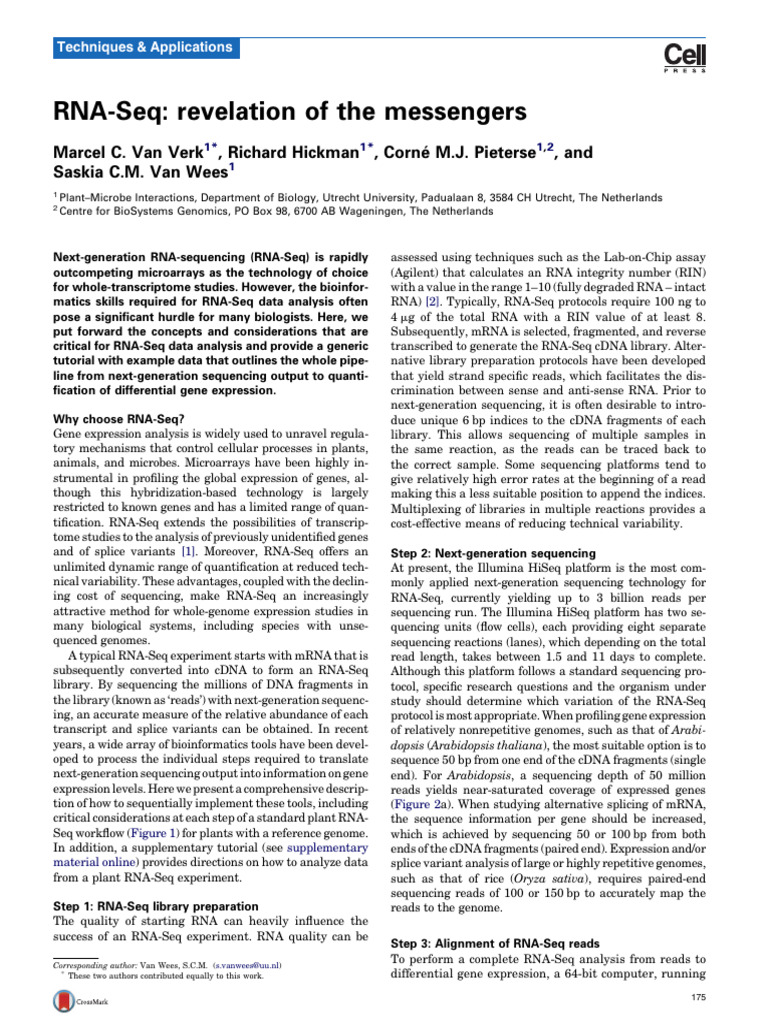 RNA-Seq Revelation of The Messengers | PDF